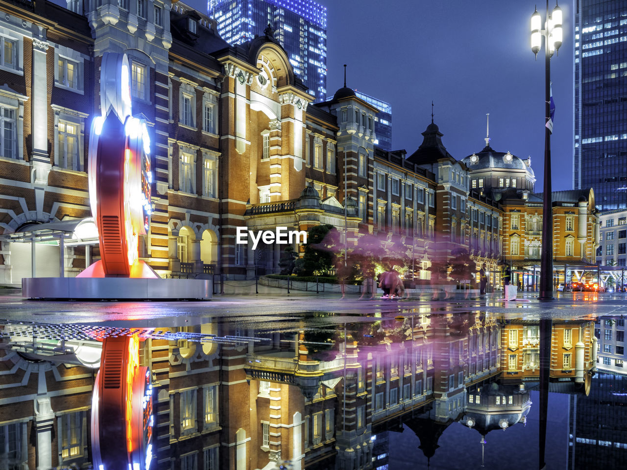 Buildings lit up at night | ID: 147923826