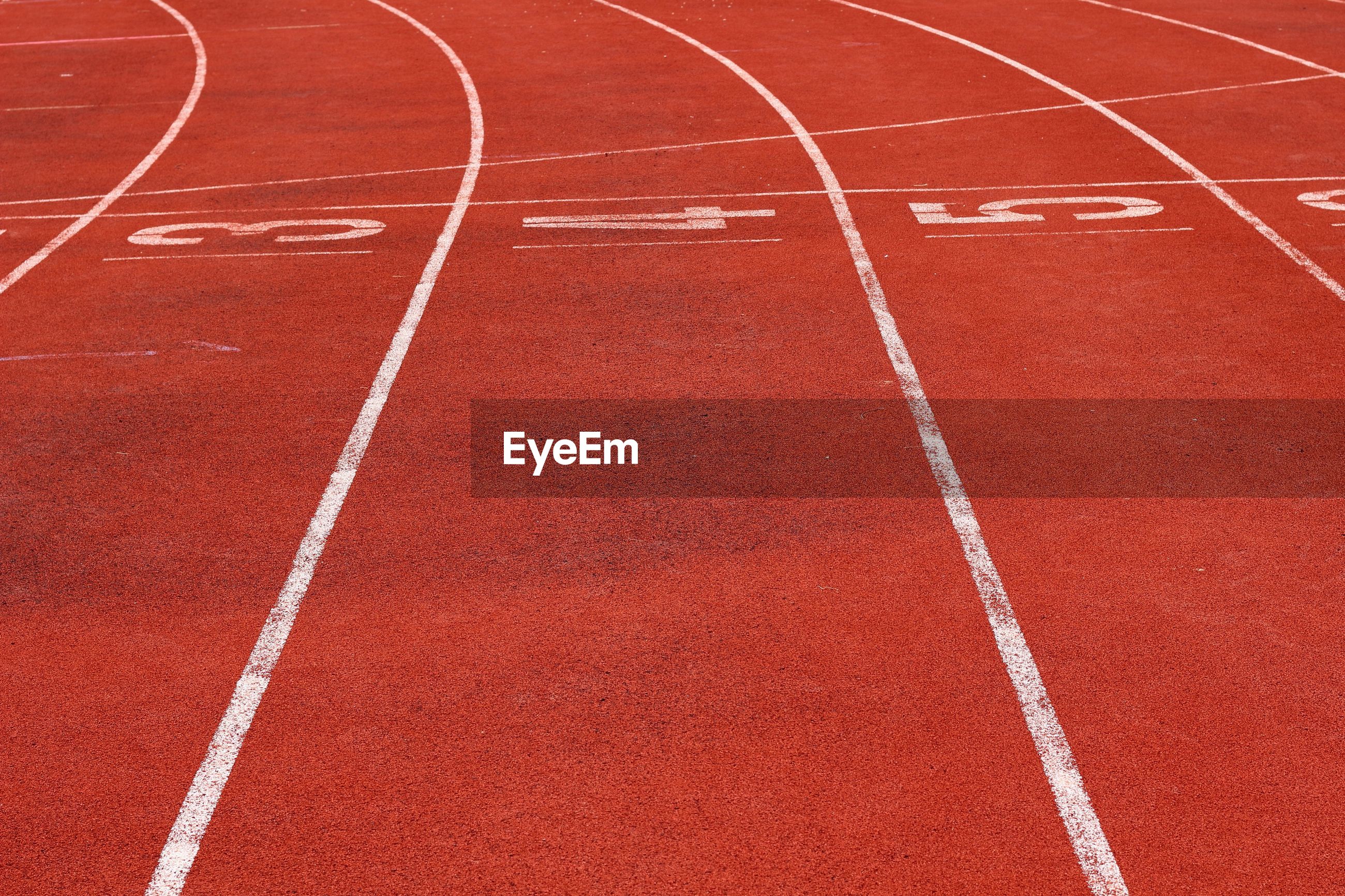 High angle view of running track | ID: 125694840