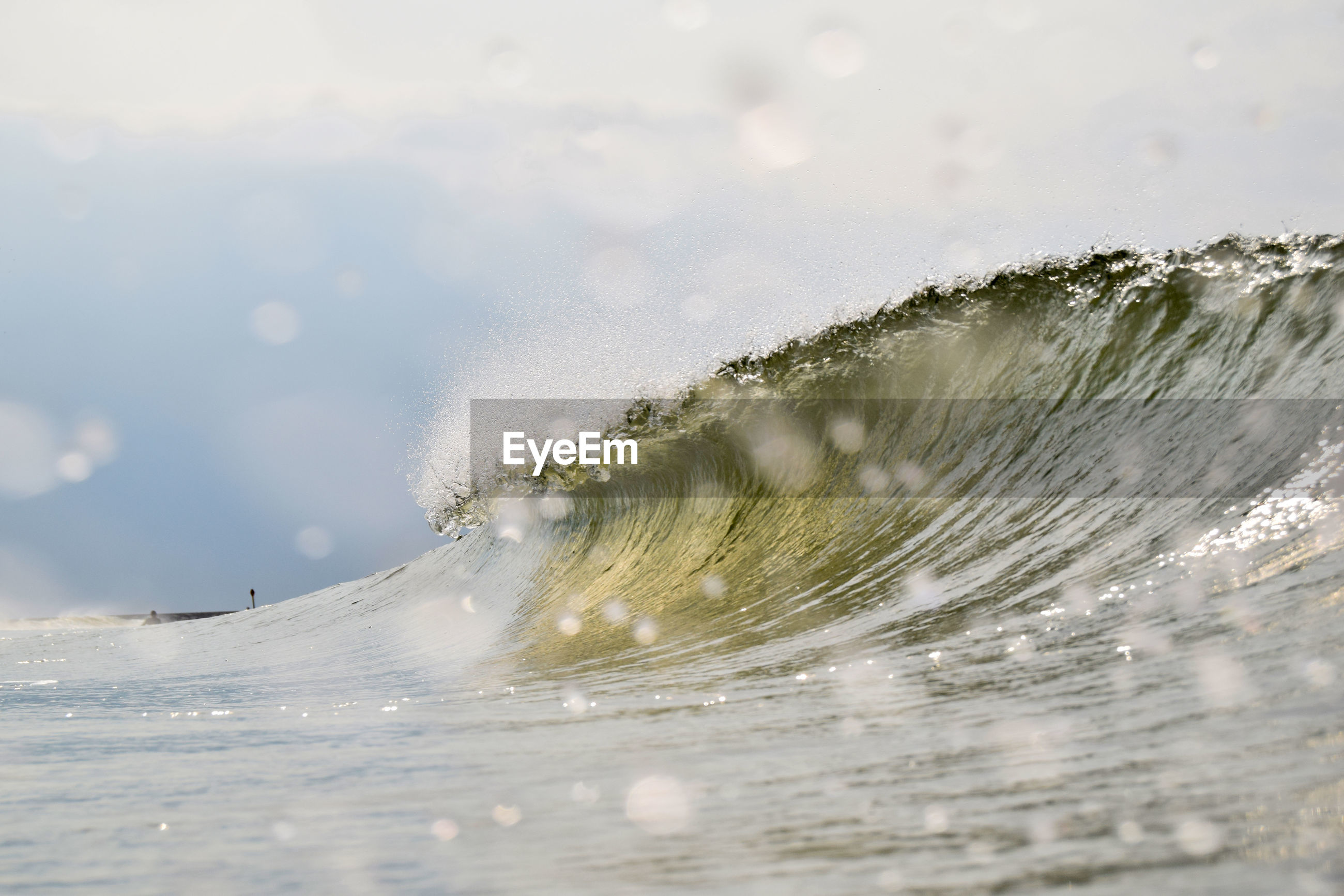 Close-up of waves splashing on shore | ID: 132419417