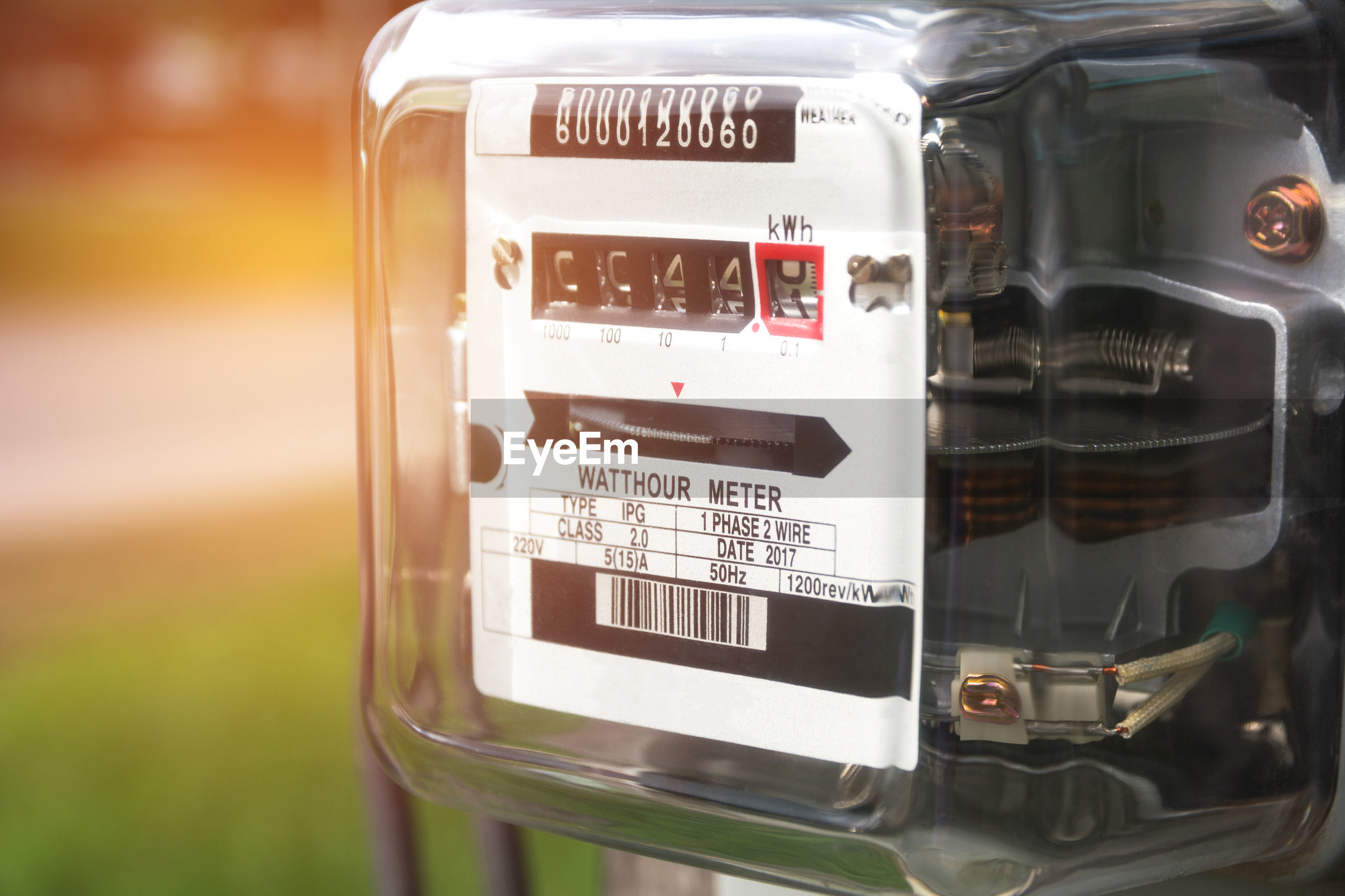 Close-up of electric meter outdoors | ID: 127756616