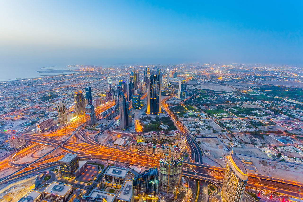 High angle view of city buildings at | ID: 131860732